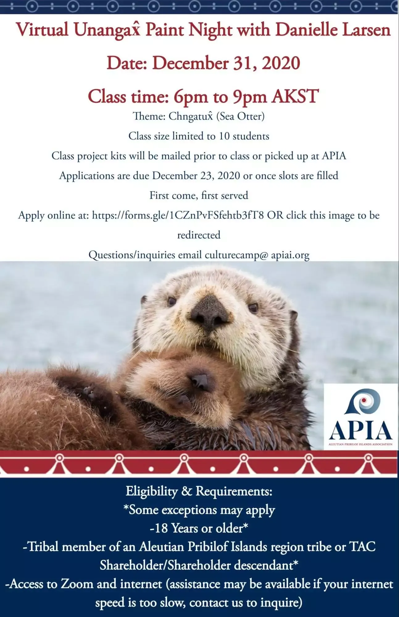 Virtual Unangax̂ Paint Night Application - Aleutian Pribilof Islands ...